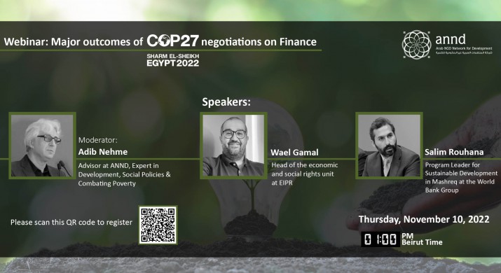 Webinar: Major outcomes of COP27 negotiations on Finance